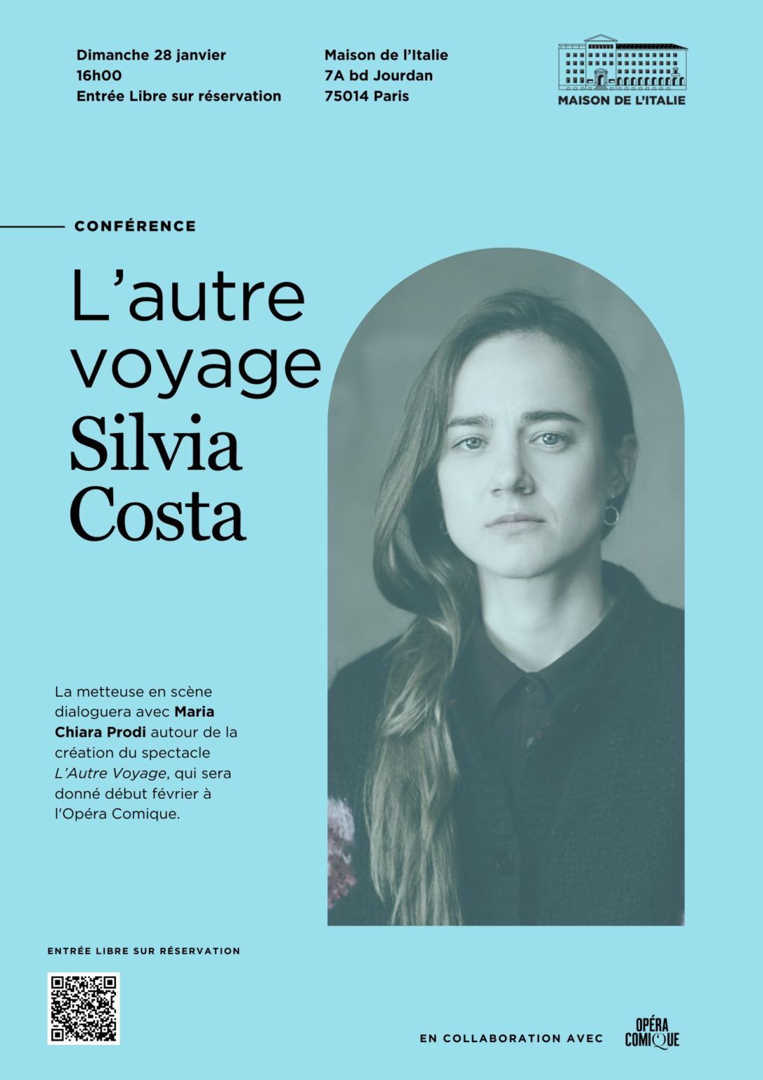 L’autre voyage – Silvia Costa 28/01/2024 – Maison de l'Italie