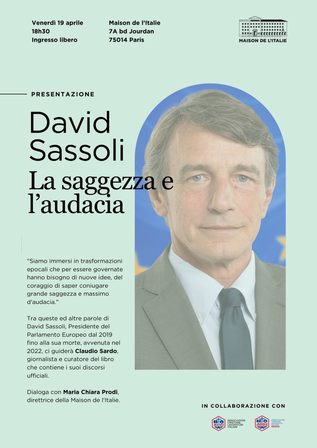 David Sassoli – La saggezza e l’audacia – Maison de l'Italie